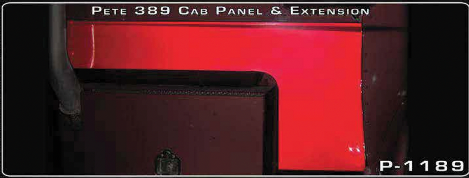 Peterbilt 389 Cab Panel With Integrated Hood extension – Truckers Chrome & Stainless